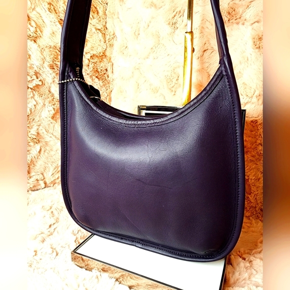 Coach | Bags | Vintage Coach Ergo Mini Purpleeggplant Leather Hobo ...